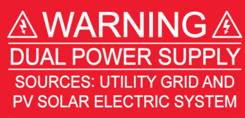 S-W-4 Solar Warning Label Dual Power Supply – Marshall Placards
